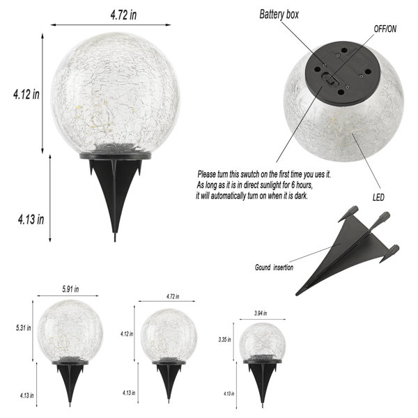 HEDAQI Low Voltage Solar Powered Integrated LED Glass Pathway Light & Reviews | Wayfair